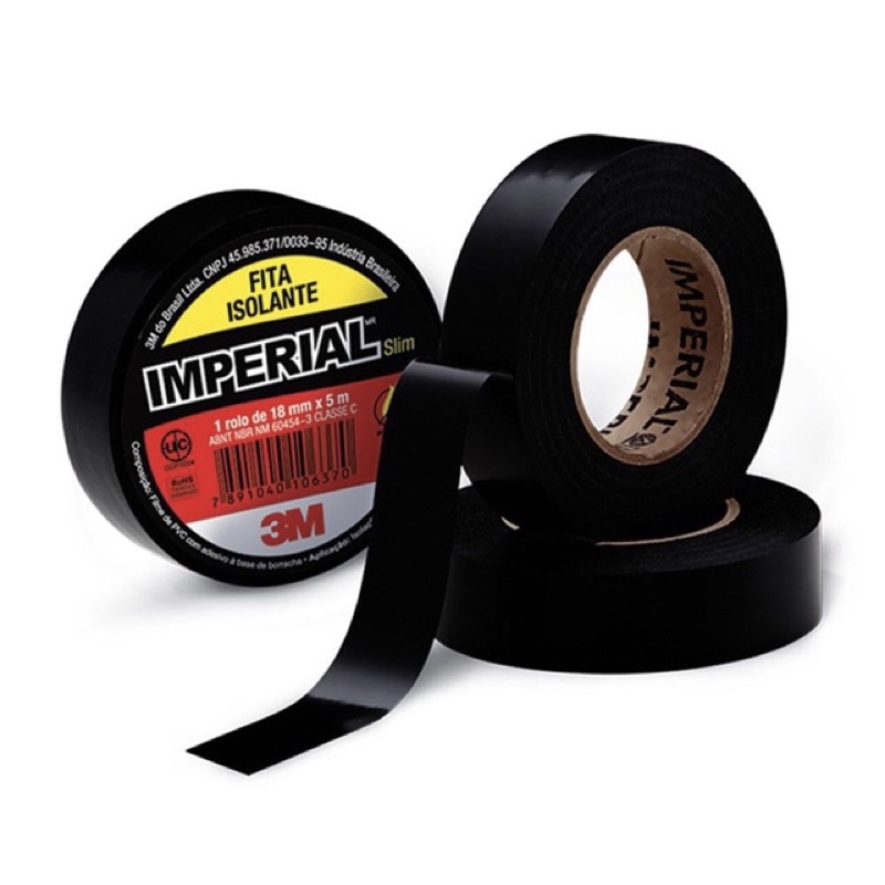 Fita Isolante 3M Imperial 5 m - Preto 18mmx5m (Atacado) | Shopee Brasil