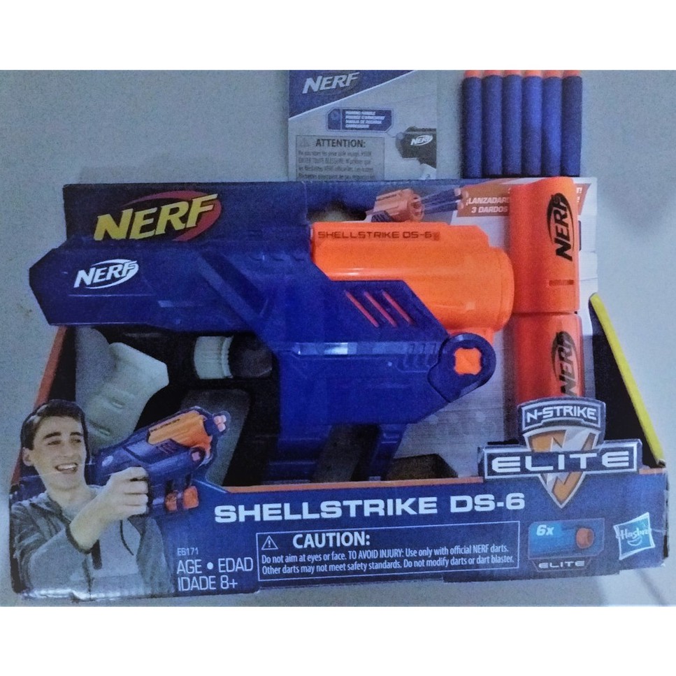 Nerf N-Strike Elite Shellstrike DS-6 Em Perfeitas Condições Com ...