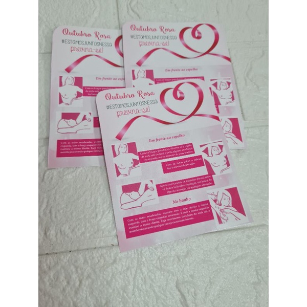 Cartão Previna-se Outubro Rosa / card flyer folheto panfleto outubro ...