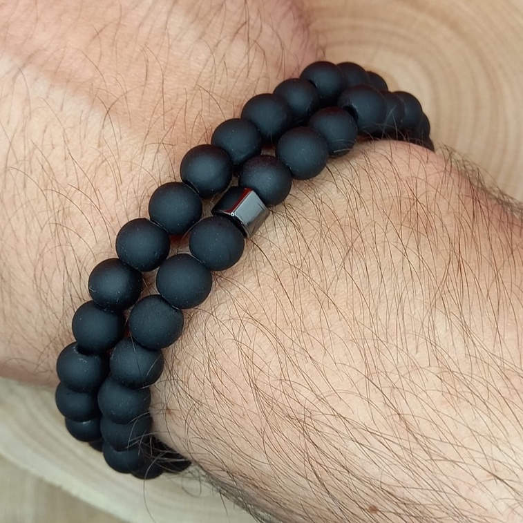 Combo Duas Pulseiras preta fosca - ótima qualidade. BLACK FRIDAY ...