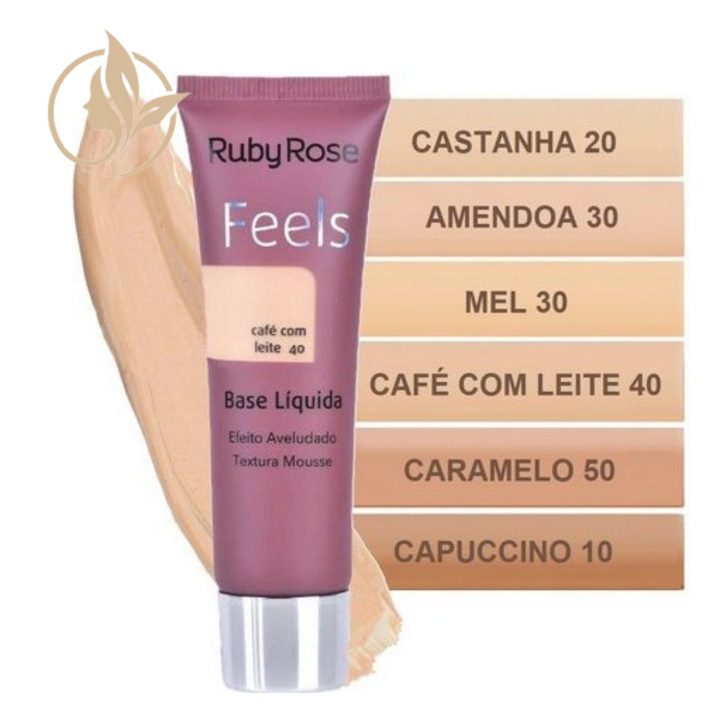 Base Líquida Feels Mousse Efeito Aveludado Ruby Rose Group 2 - Hb8053 | Shopee Brasil
