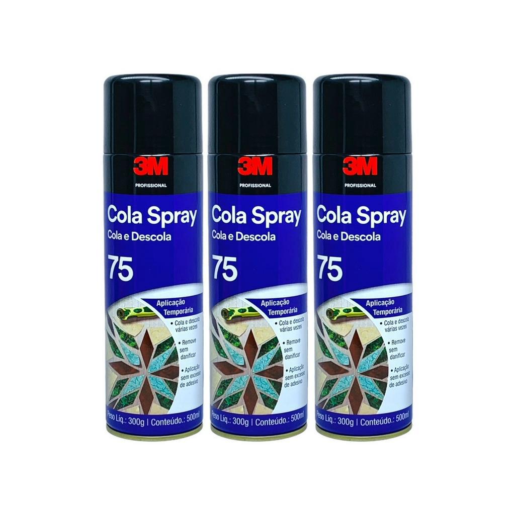 Kit 3 Cola Spray 75 3M 500ML Novo | Shopee Brasil