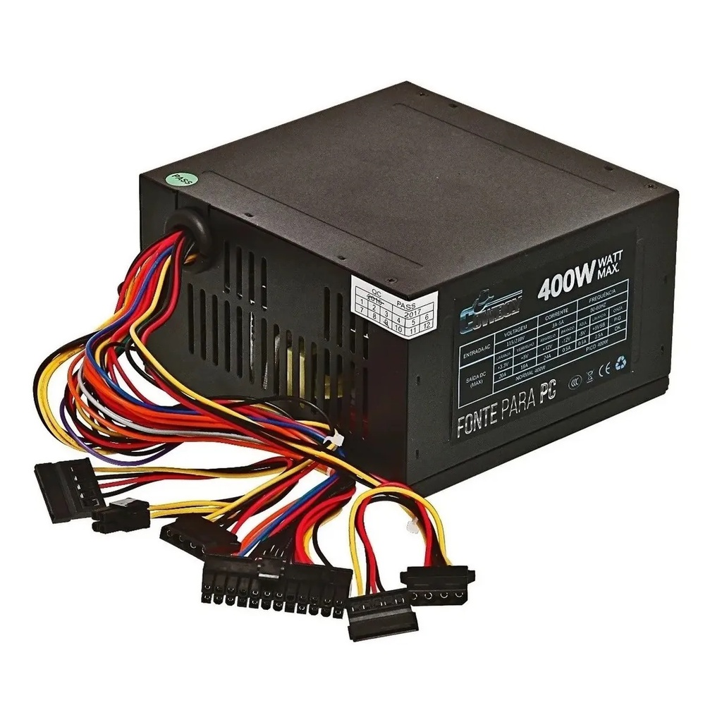 Fonte Atx Pc 400w Reais Cowboy Silenciosa 110v 220v Kp-532 | Shopee Brasil