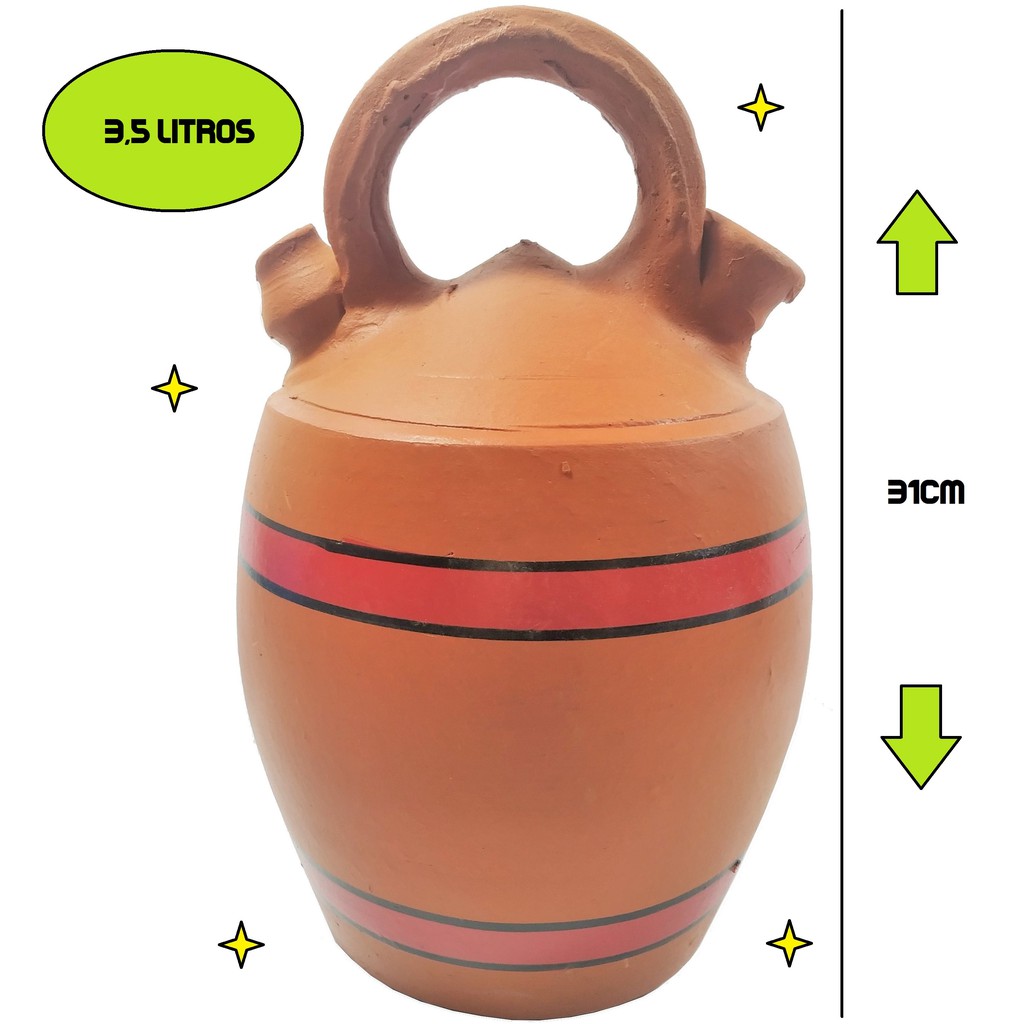 Moringa De Barro Artesanal Caipira Agua Fresca 3,5 Litros | Shopee Brasil