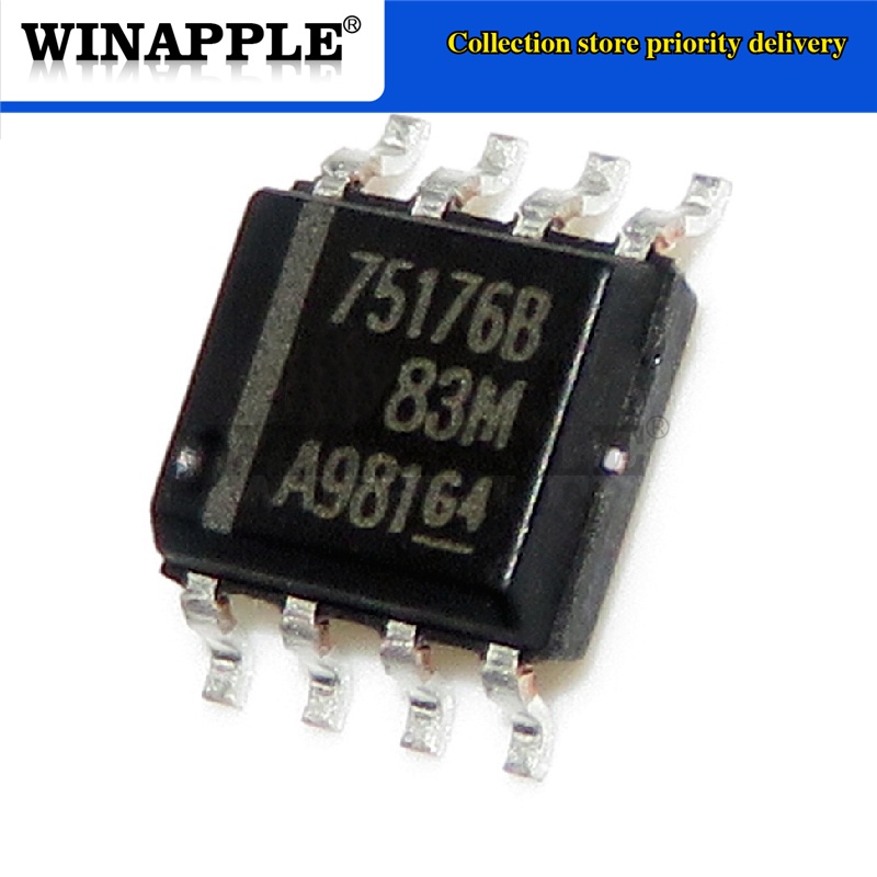 10 PCS SN75176BDR DS75176BTM DS75176BMX SOP8 SN75176B SOP SN75176 DS75176-8 75176B SMD Novo E ...