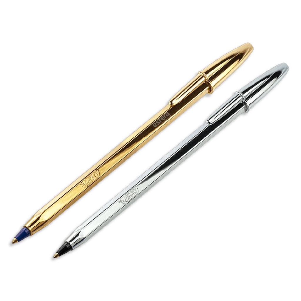 Caneta Bic Dourada Cristal Celebration 1.0mm Prata ou Dourada | Shopee ...