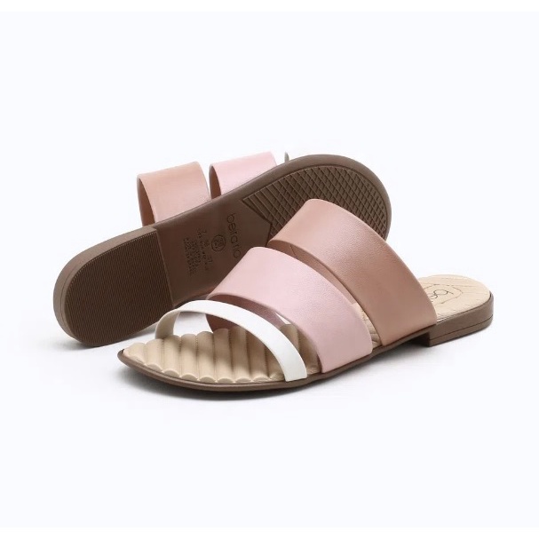 Rasteirinha Beira Rio Confort Rosa e Branco - Ultra Conforto Rosa e ...