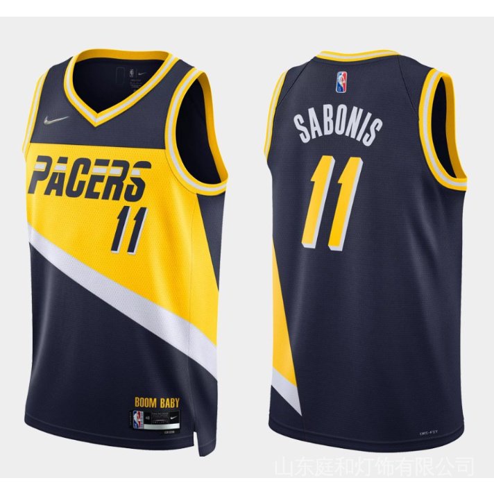 Camisa TOZf 2022 N-BA Indiana Pacers 11 # Sabonis Logotipo De Diamante ...
