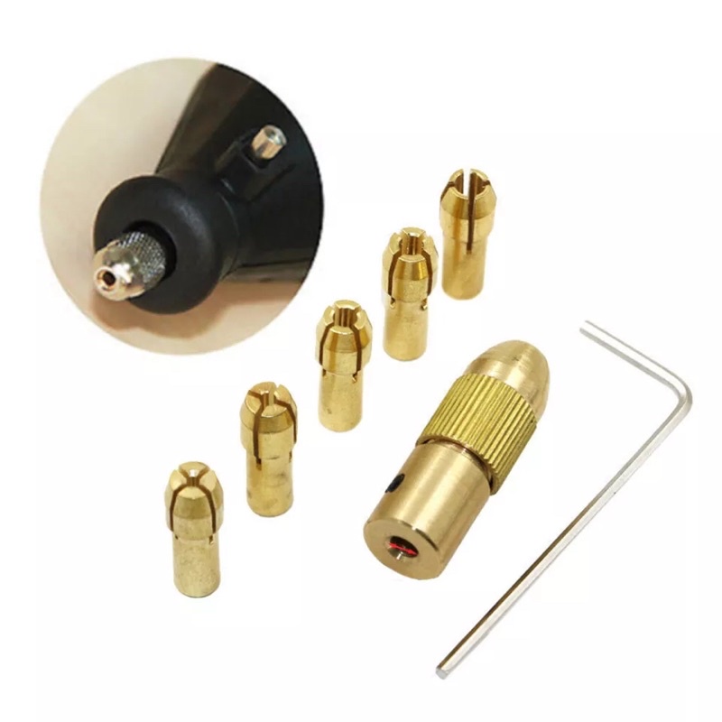Mini Mandril Acoplável, mandril para motor kit 7 peças 2,35mm ou 3,17mm ...