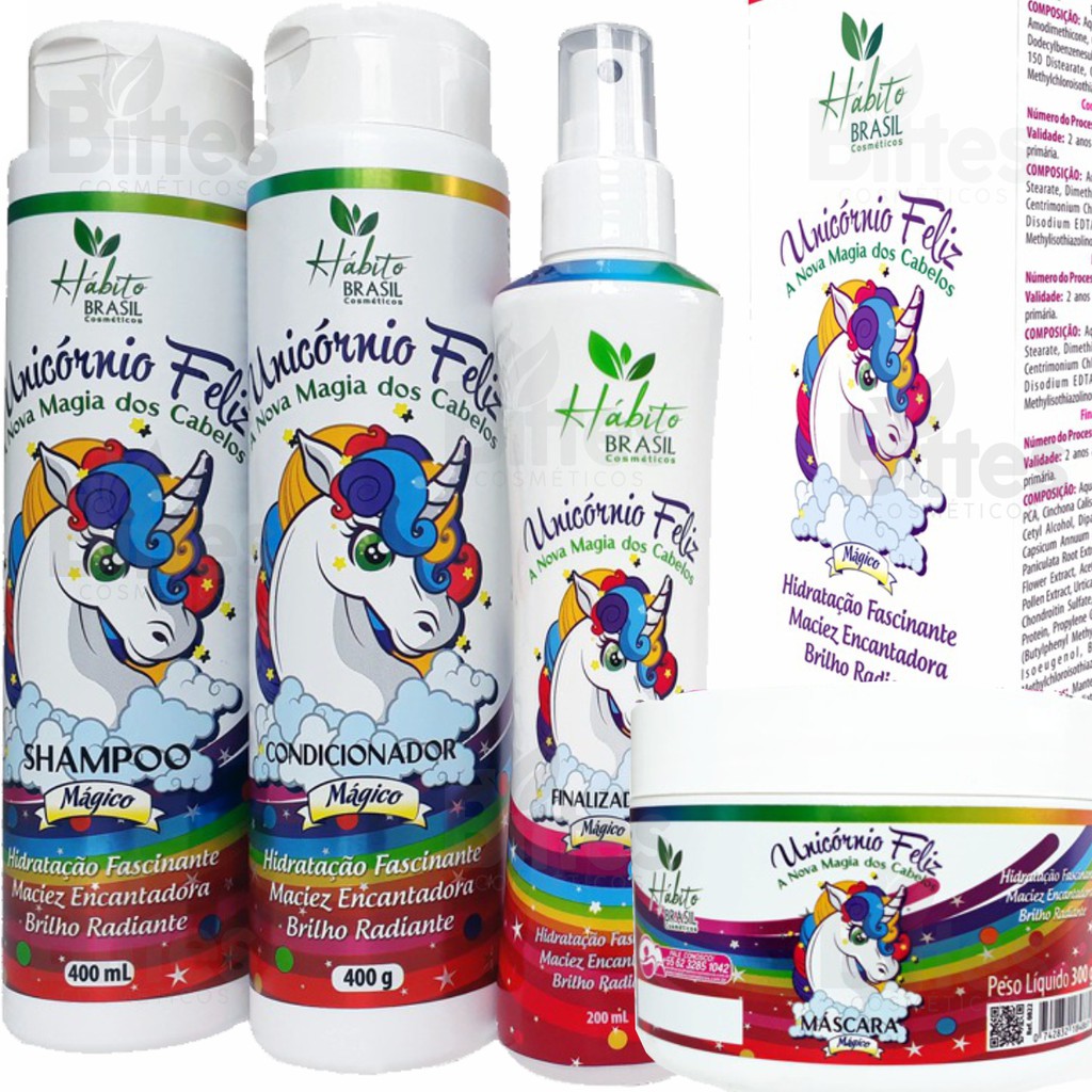 Kit Unicórnio Feliz Charmelle Cosméticos Hidratação Fascinante Kids ...