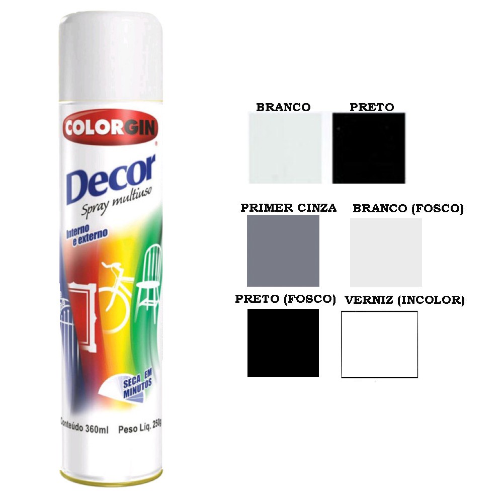 Tinta Spray Colorgin Decor Uso Geral - Em Cores | Shopee Brasil