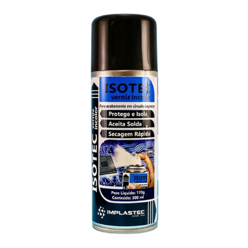 Verniz Spray Isolante Incolor Implastec 300ml - Isotec Verniz Protetivo ...
