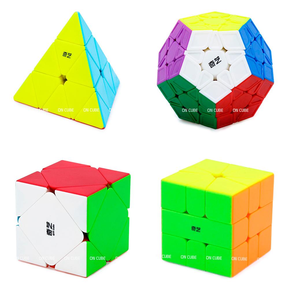 Cubo Mágico Pyraminx + Megaminx + Skewb + Square-1 Stickerless | Shopee ...