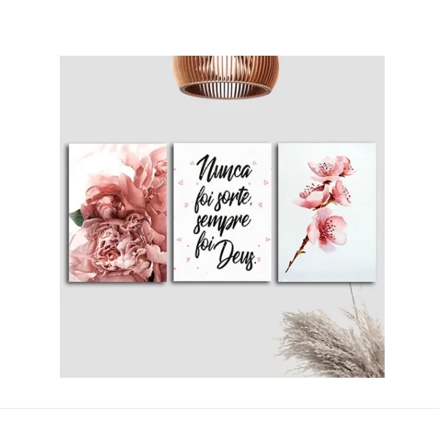 Kit Quadros Decorativos Mosaico 3 Peças Trio Frase Nunca Foi Sorte ... Kit Quadros Decorativos Mosaico 3 Peças Trio Frase Nunca Foi Sorte ...