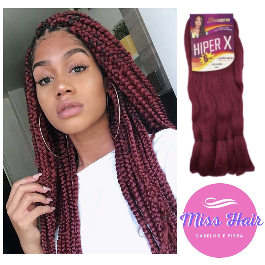 Cabelo Super Jumbão Jumbo HIPER X 400 gramas - Cor Marsala Claro #BUG ...