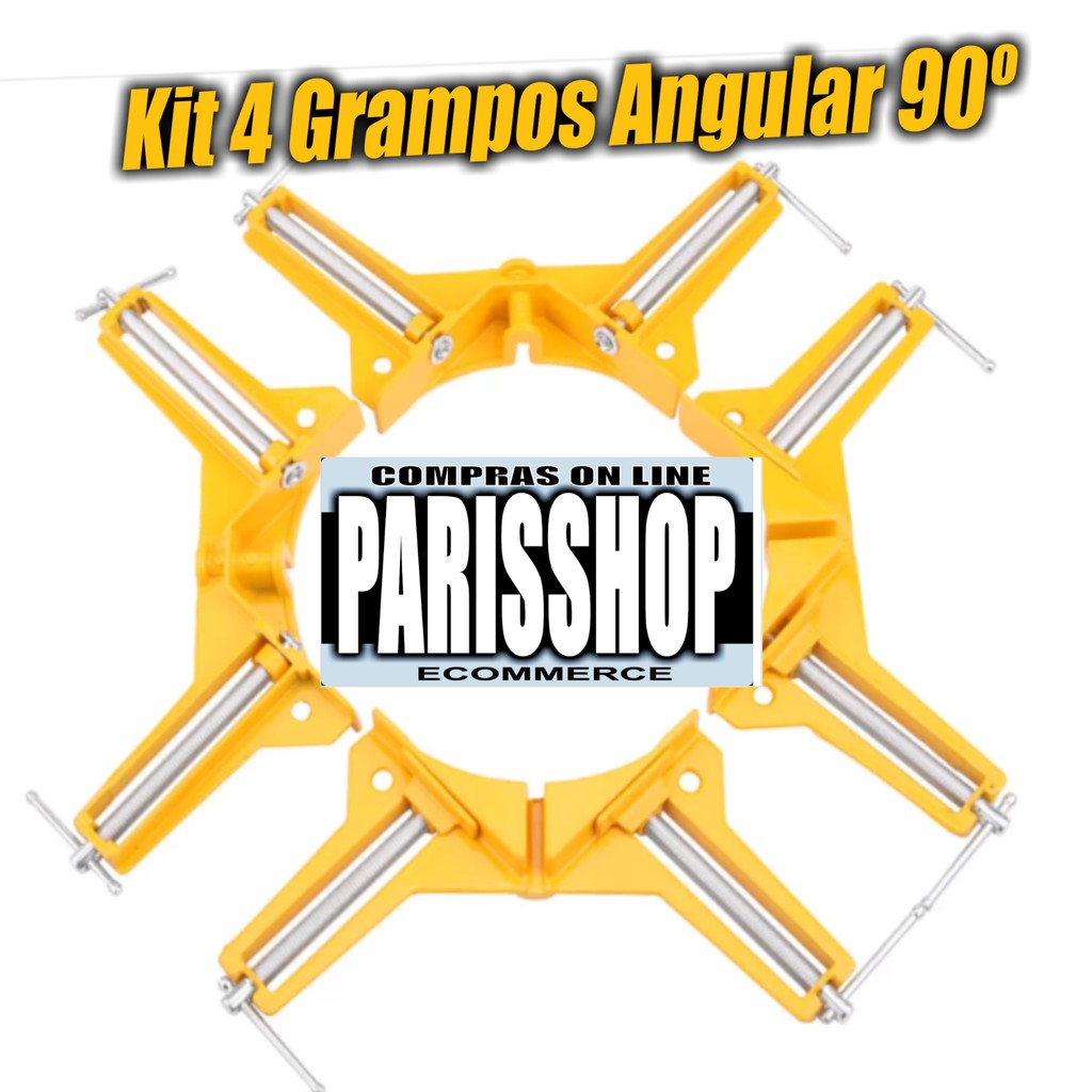 Grampo de 90º kit com 4 grampo Sargento Angular para Moveis Marcenaria ...