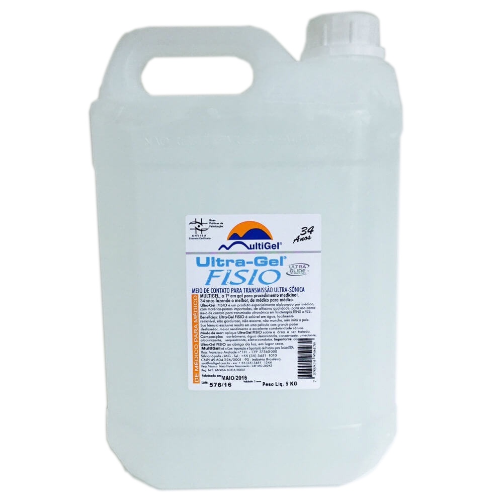 Gel Condutor para Fisioterapia - Ultra Gel - Fisio - Galão 5 KG - Cód ...