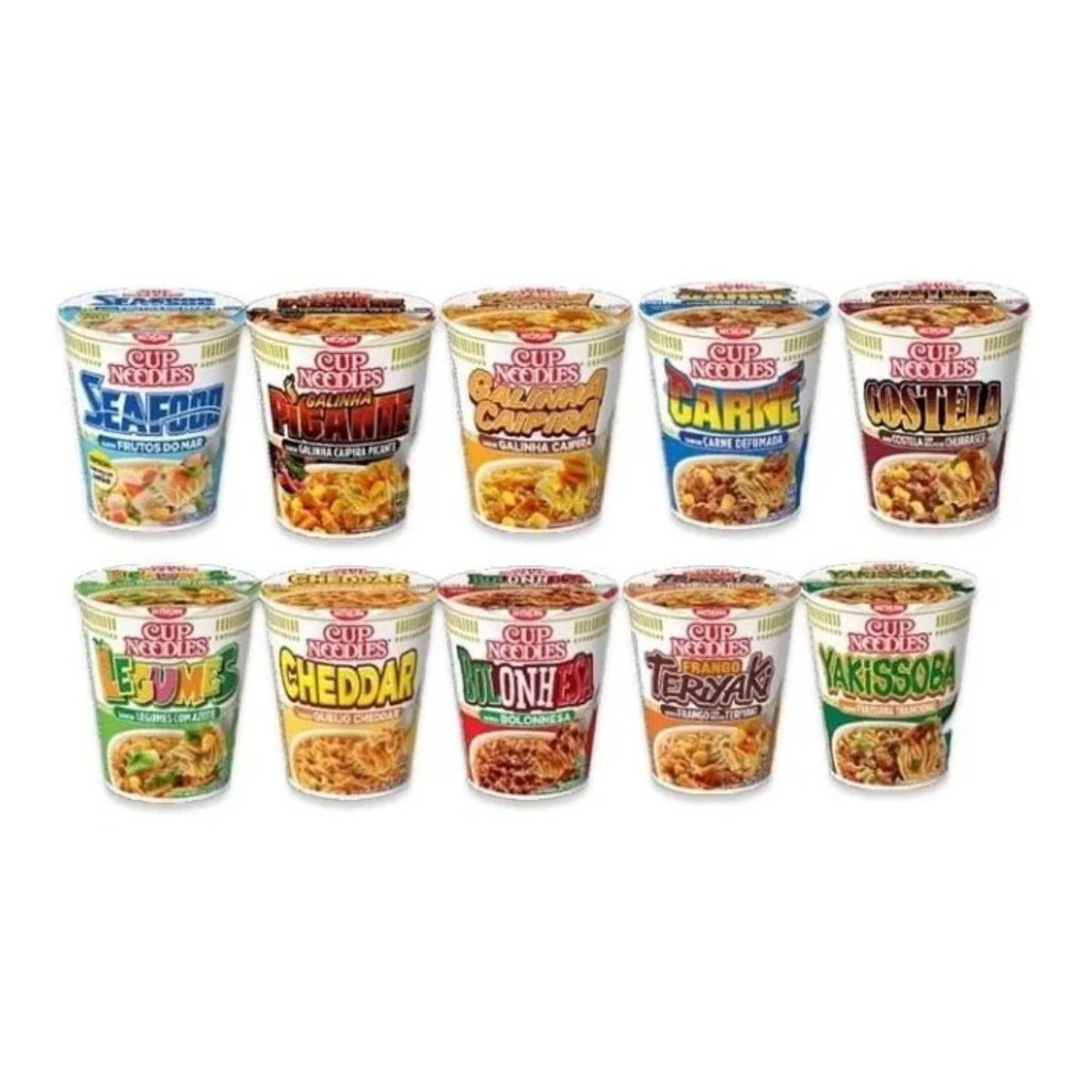 Macarrão instantâneo Nissin Cup Noodles sabores kit 10 UNIDADES ...