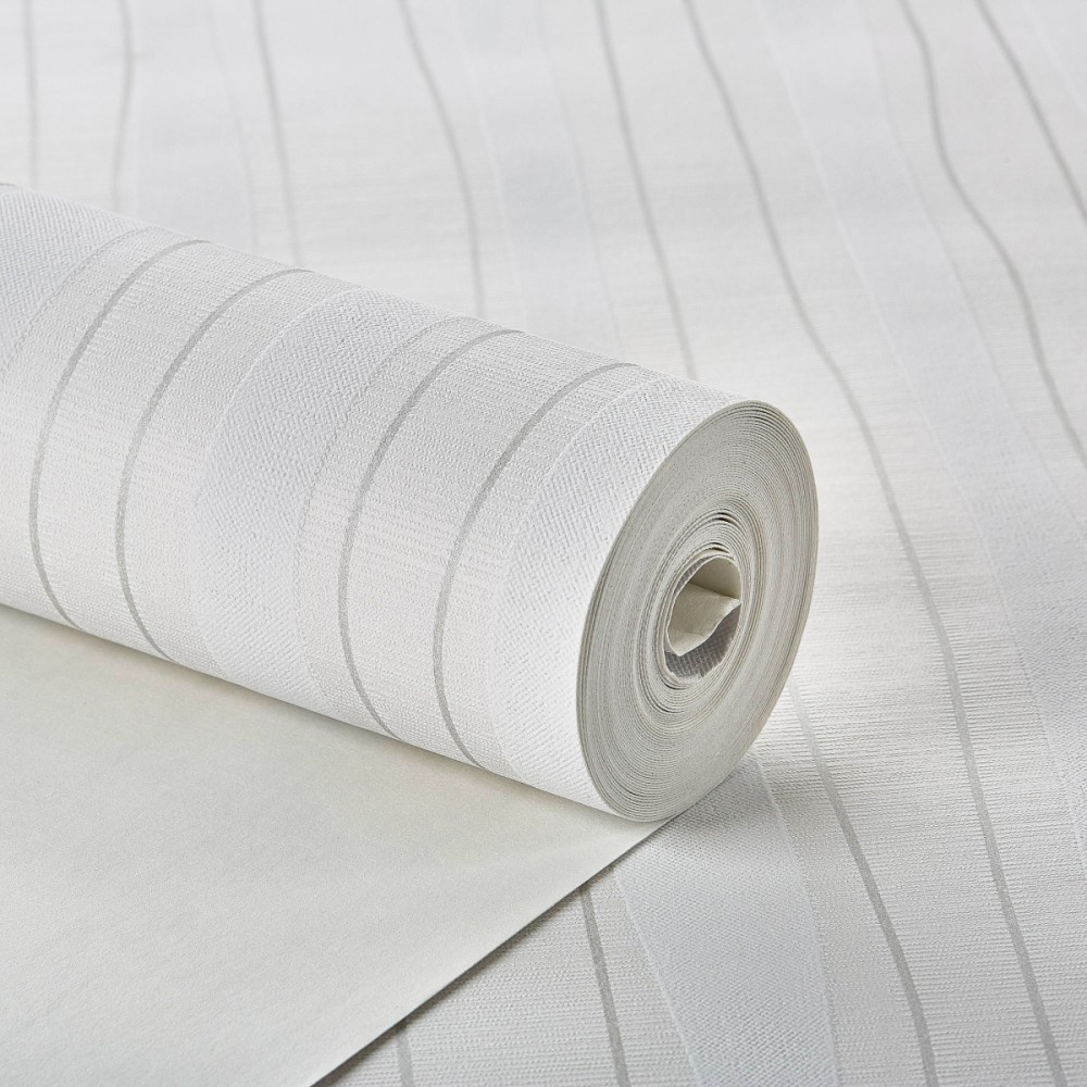 Papel De Parede Importado Listrado Cinza Texturizado Tnt | Shopee Brasil