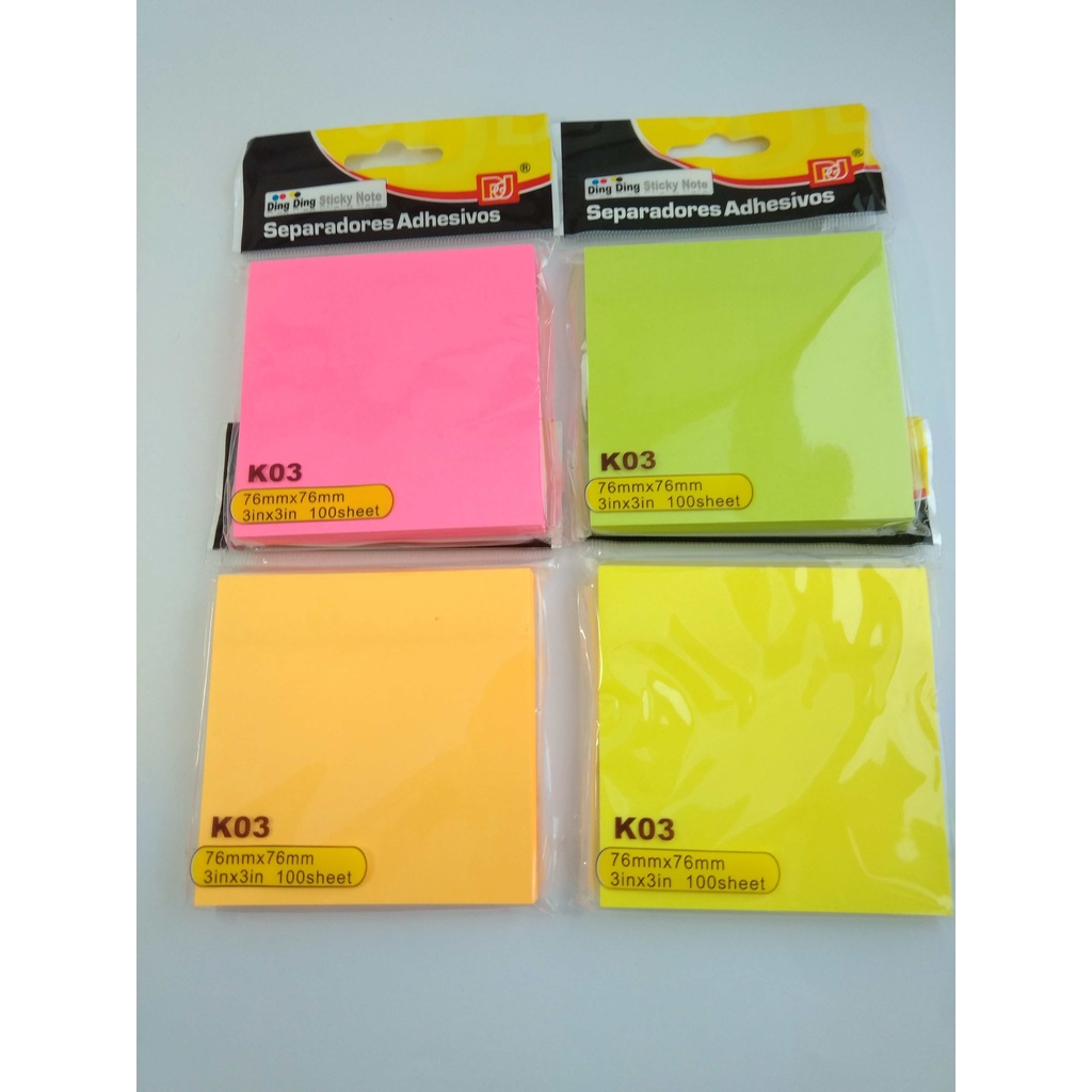 Bloco de Notas Autocolante Colorido | Shopee Brasil
