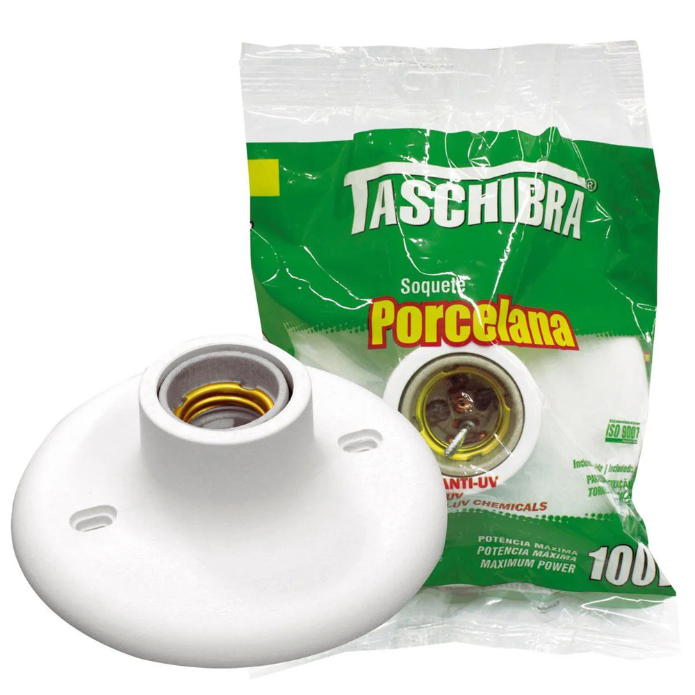 Plafonier Plafon Soquete Porcelana 100w Branco Taschibra | Shopee Brasil