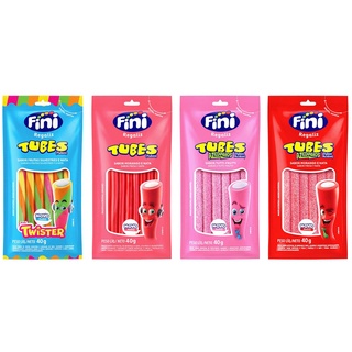 Fini Balas Tubes 40g Morango Tutti Frutti Twister Diversos Sabores | Shopee Brasil