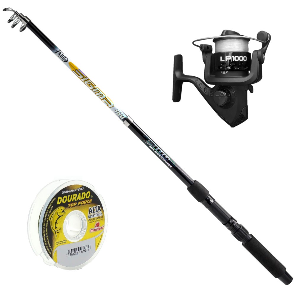 Kit De Pesca 1 Vara Telescópica 1,80 Metros 40% Carbono 1 Molinete Mais Linha | Shopee Brasil