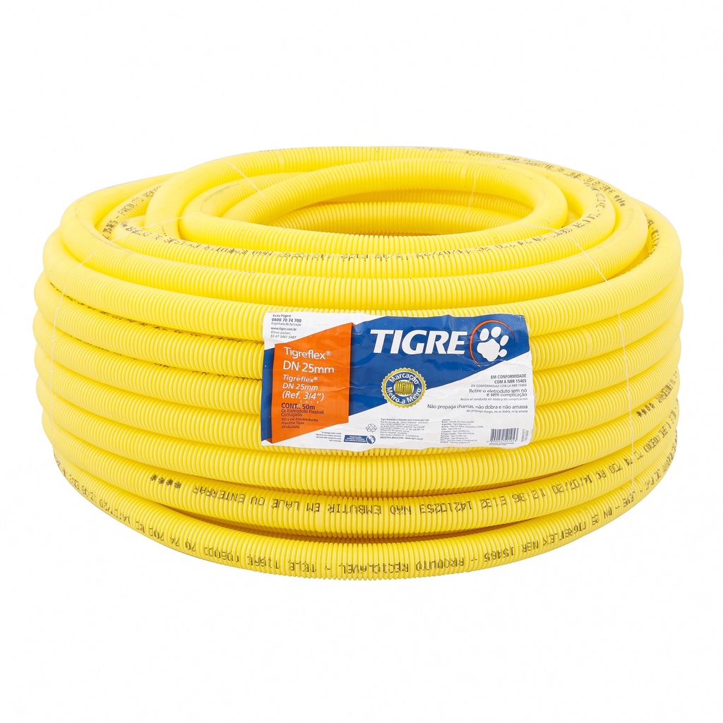 Conduite eletroduto corrugado flexivel 50m 3/4" amarelo - TIGRE ...