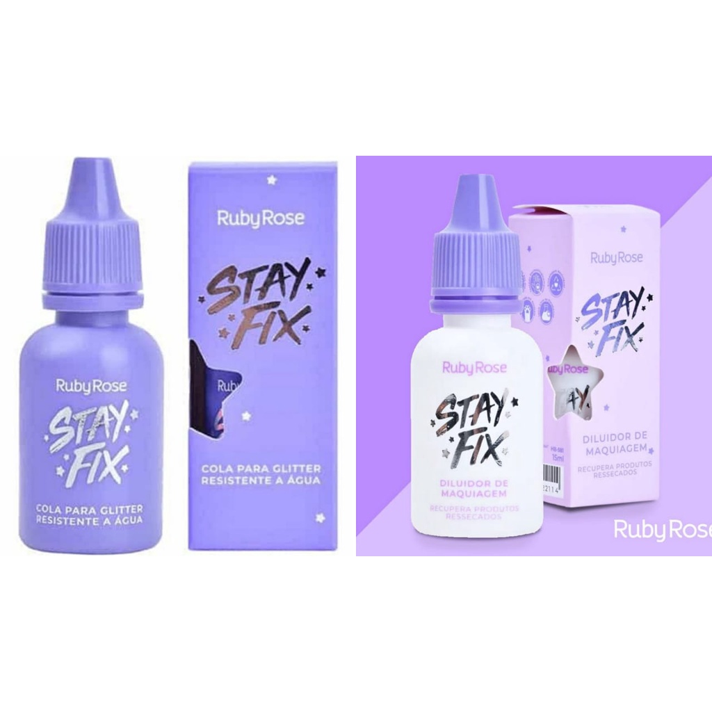 Kit Diluidor E Cola Glitter Stay Fix - Ruby Rose HB-580,HB-581 | Shopee ...