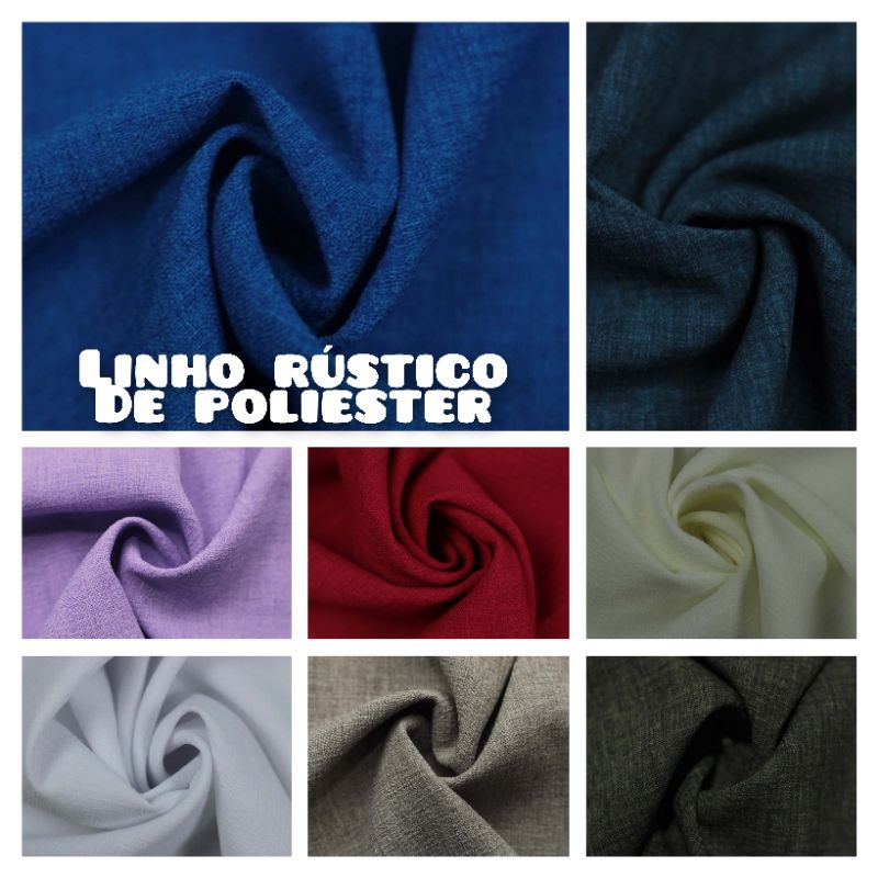 Tecido linho rustico 100% poliester - 1mt x 1,50mt. | Shopee Brasil
