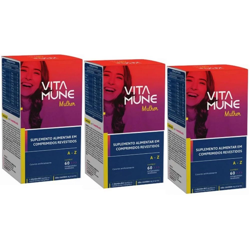 Kit Cimed Mulher com 3 Vita Mune Az Mulher C/60 Comprimidos | Shopee Brasil