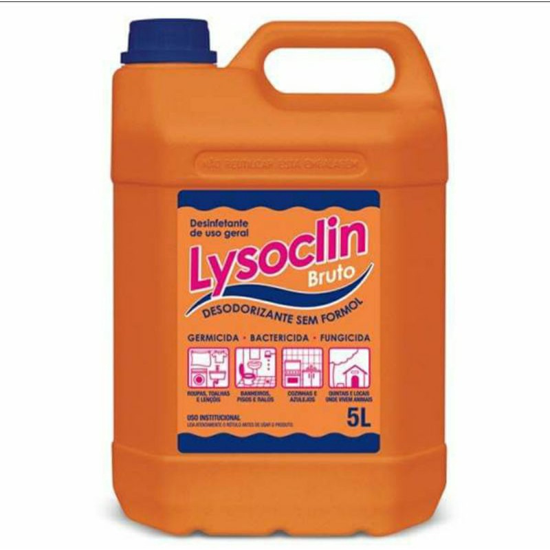 desinfetante bactericida germicida fungicida lysoclin bruto 5 litros ...