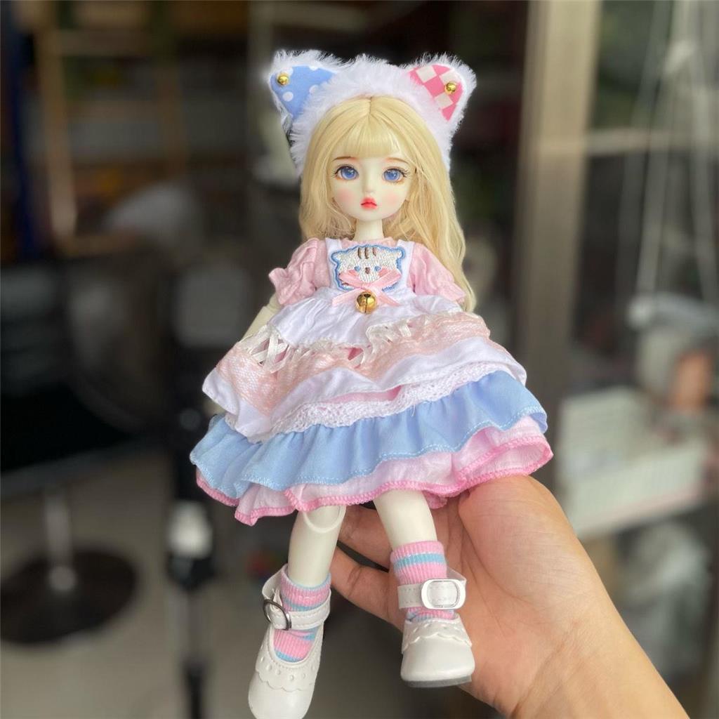 Boneca de 30cm Bjd Doll Maquiagem Barbie Doll 1 /6 Boneca de Olho Real ...