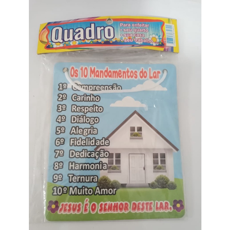 quadro os 10 mandamentos do lar | Shopee Brasil