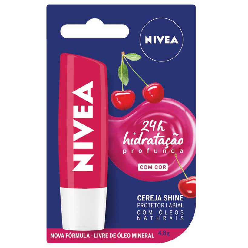 Protetor Labial Nivea Cereja Shine 4,8g | Shopee Brasil