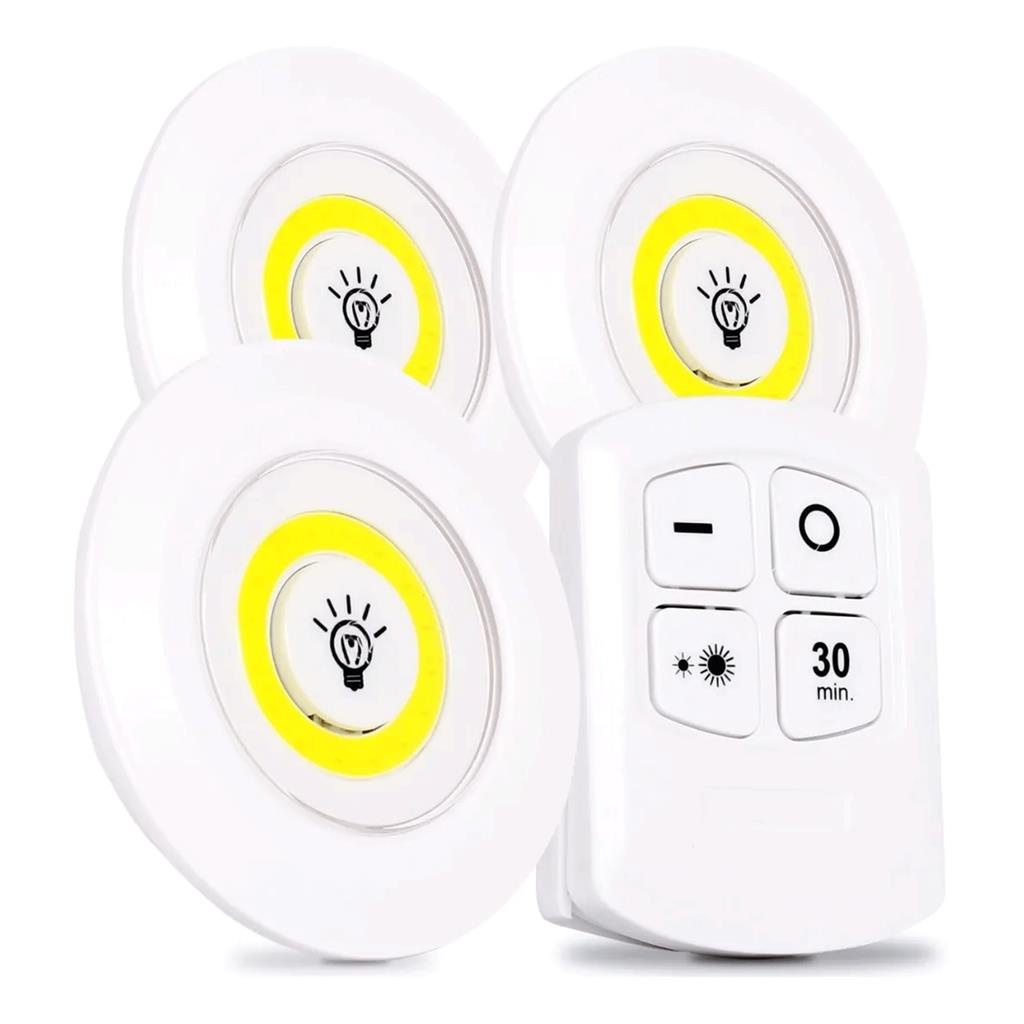 Luminaria 3 Lampadas Led Spot Sem Fio Com Controle Remoto | Shopee Brasil