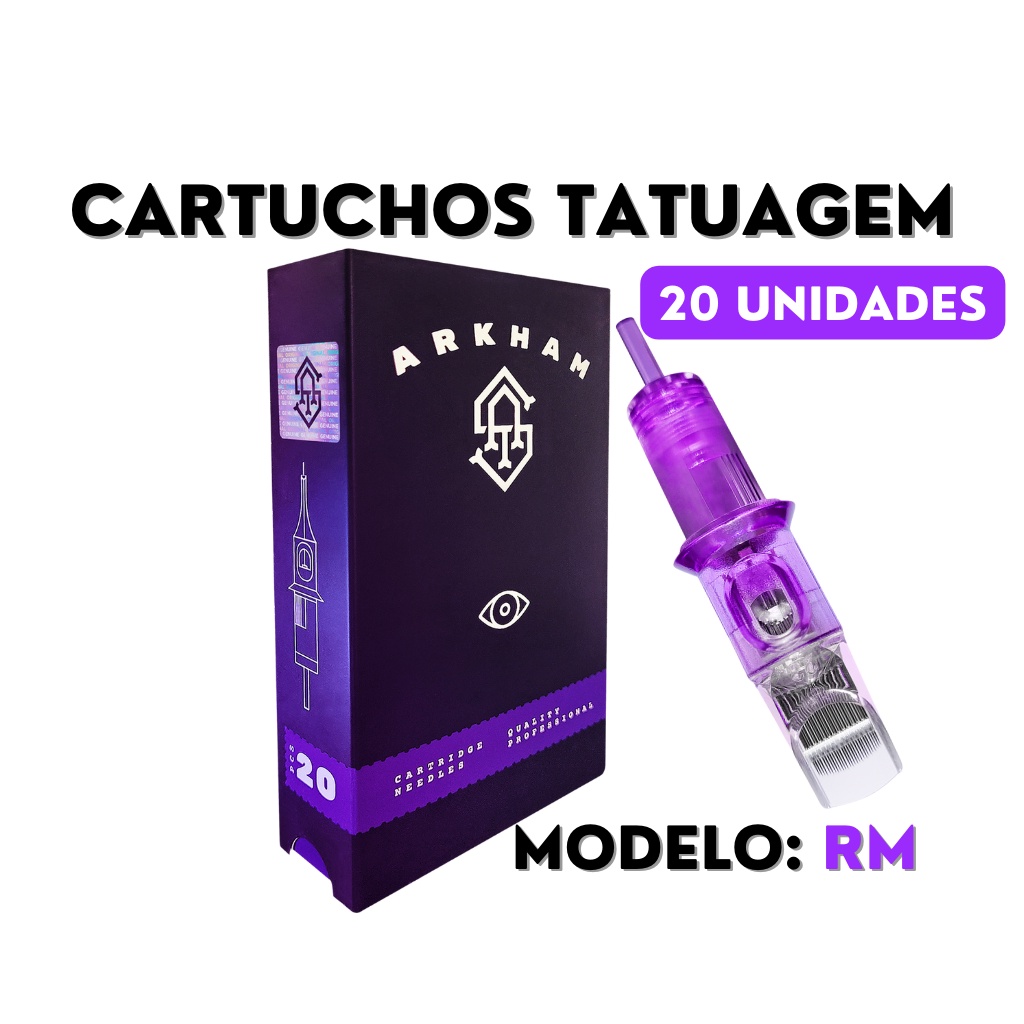 Kit 20 Unidades Cartucho Universal Rm Tatuagem Arkham Tattoo - Round ...