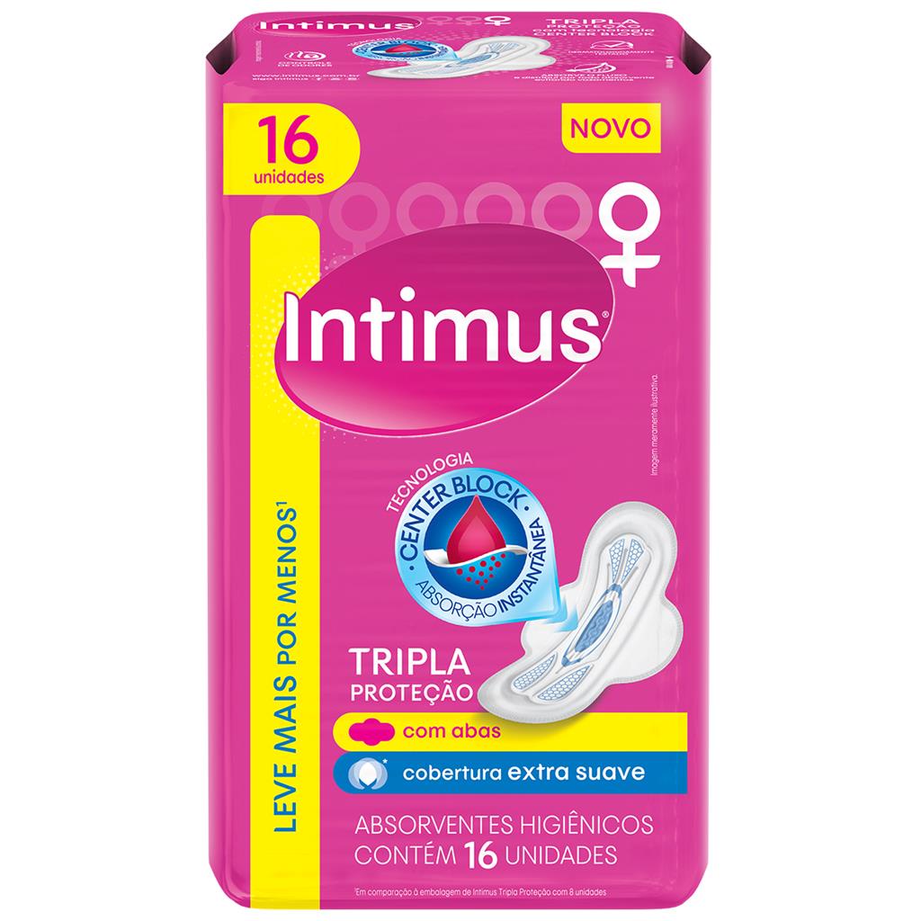 Absorventes Femininos Intimus Tripla Protecao Extra Suave Com Abas Com ...