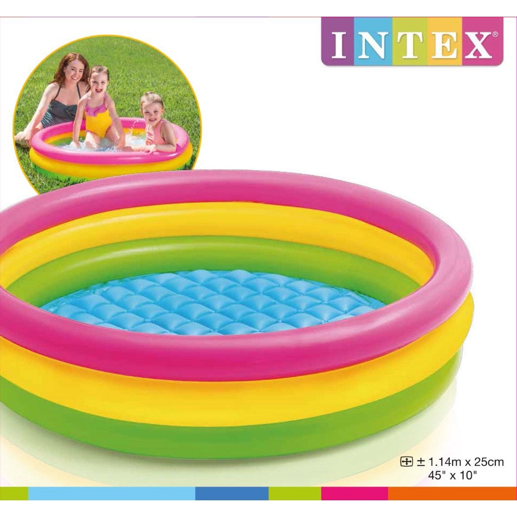 Piscina Inflável 131 Litros Colorida Intex 57412 Bordas e Fundo ...