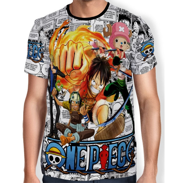 Camisa Full Print - Mangá One Piece | Shopee Brasil