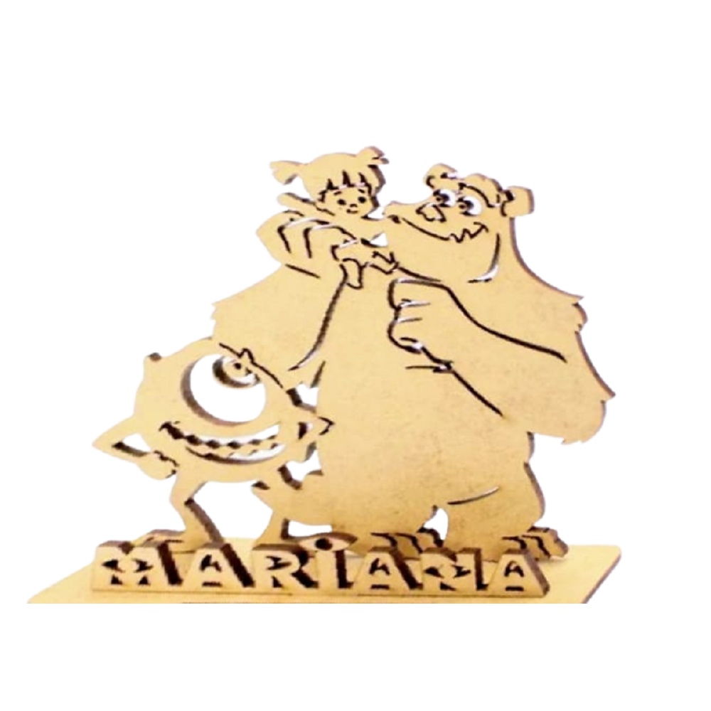 10 Centro De Mesa Monstros Sa Com Nome Personalizado Mdf Cru 12cm ...