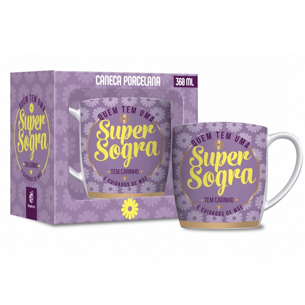 Caneca Quem Tem Uma Super Sogra Tem Carinho Presente 360ml | Shopee Brasil