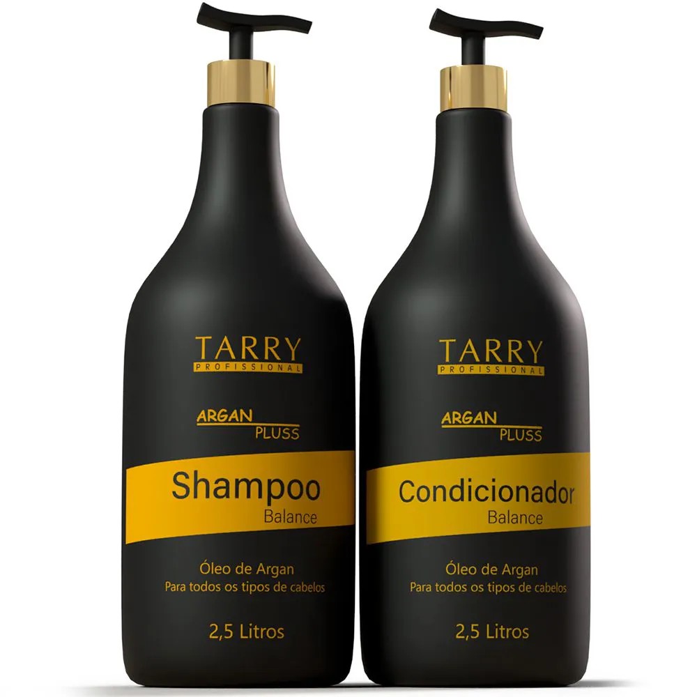 Kit Shampoo e Condicionador Tarry Profissional Argan Pluss 2,5 Litros ...