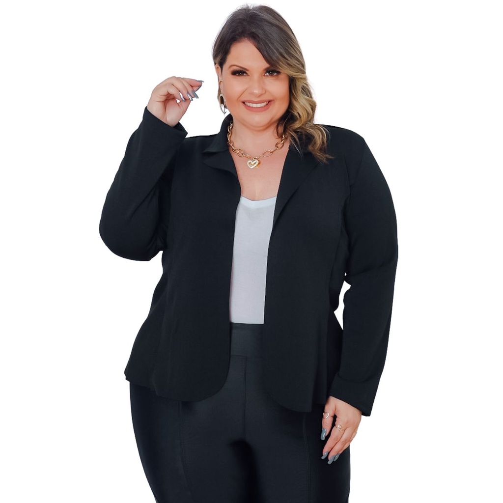 Blazer Plus Size Feminino Neoprene Terninho Social G1 G2 G3 Shopee Brasil