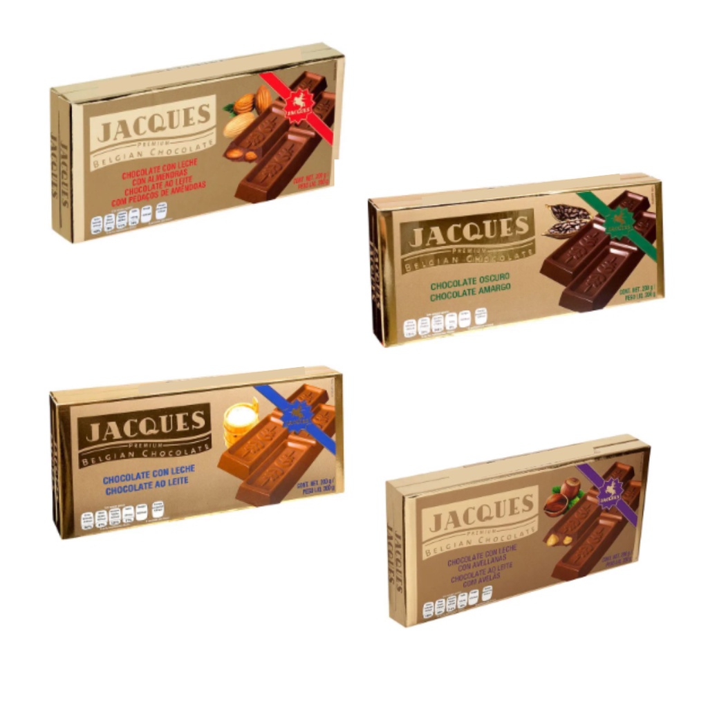 Chocolate Belga Jacques Premium Belgian 200g Diversos Sabores | Shopee ...