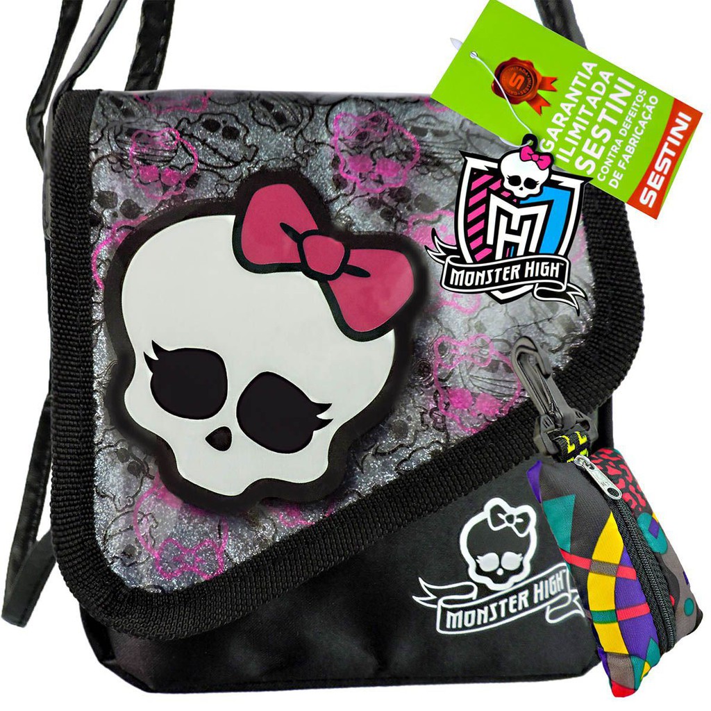 Bolsa Infantil Skulette Monster High Sestini Mattel + Porta Moedas ...