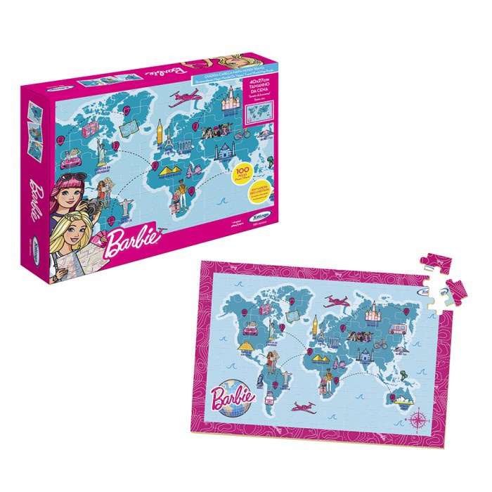 Quebra-cabeça Mapa Mundi Travel Barbie | Shopee Brasil