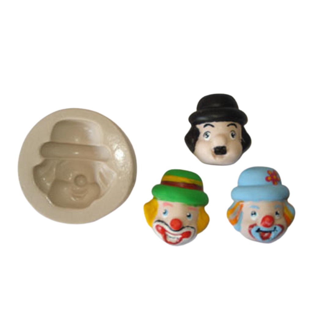 Molde de silicone cod-U 134 Rosto Palhaço ( patati patata) 3,5cm - 70g ...