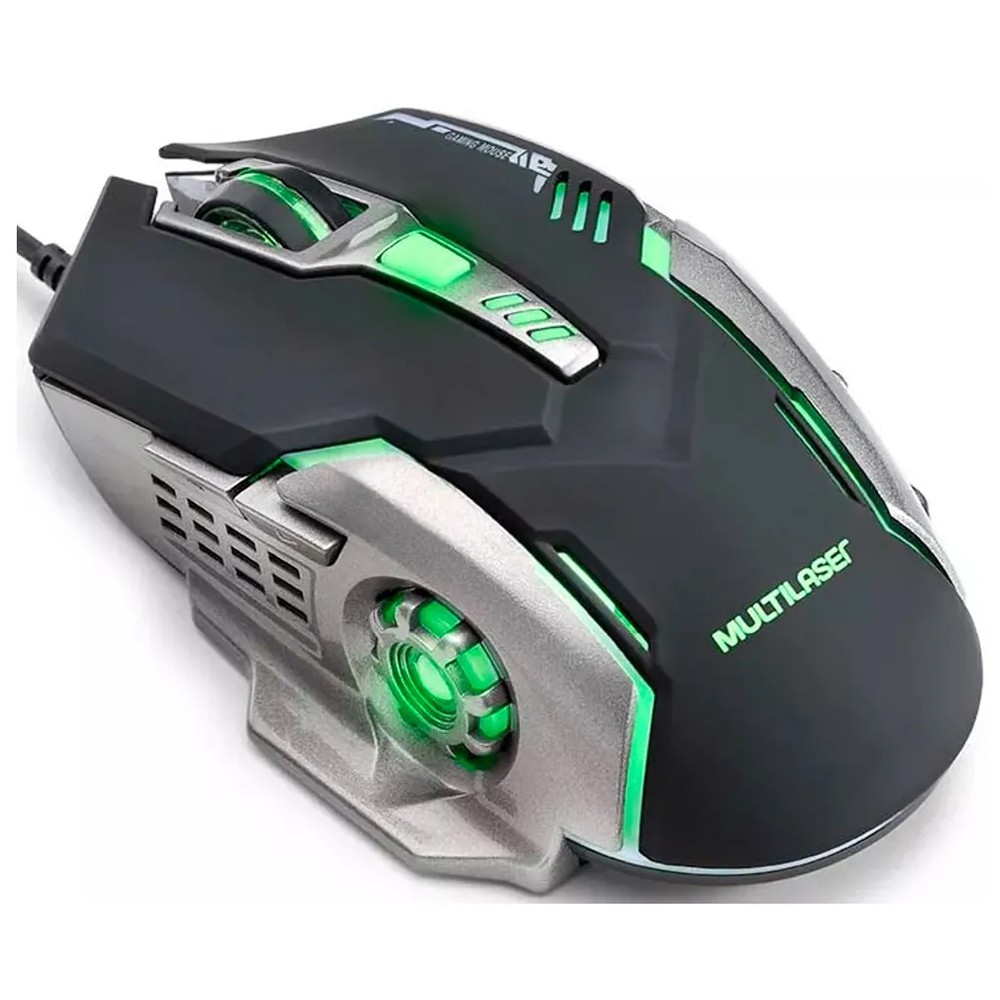 Mouse Gamer 2400dpi 6 Botões Led Preto Mo269 ou MO270 Multilaser | Shopee Brasil