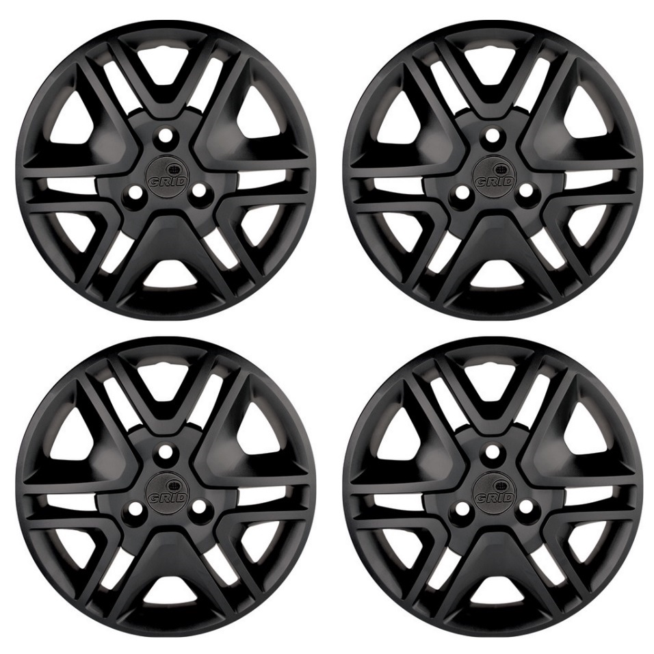 Jogo Calota Grid Preto Fosco Kwid 2018 2019 2020 Aro 14 Cubo Padrão ...